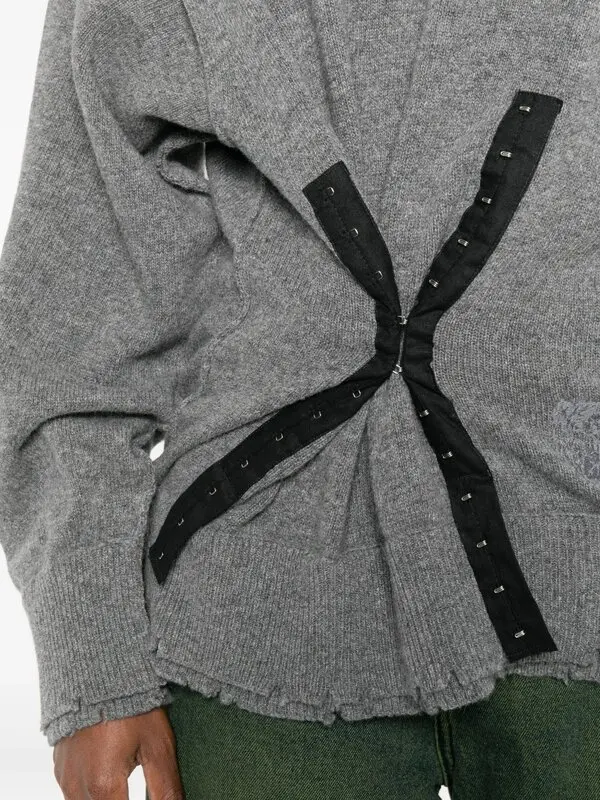 FEDERICO CINA Distressed Knit Sweater With Appliqué Detailing