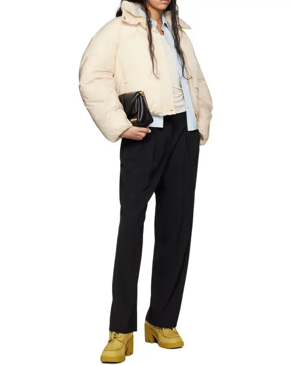 Jacquemus Funnel Neck Padded Jacket - White