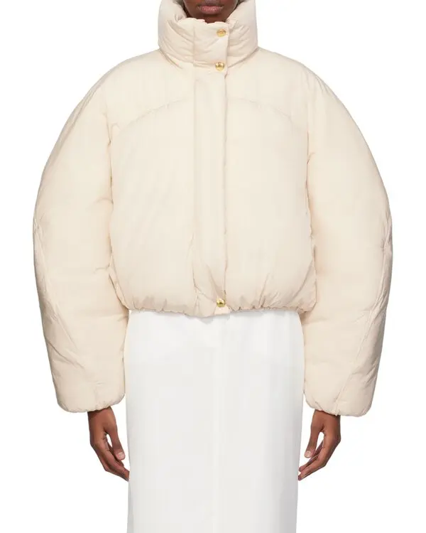Jacquemus Funnel Neck Padded Jacket - White