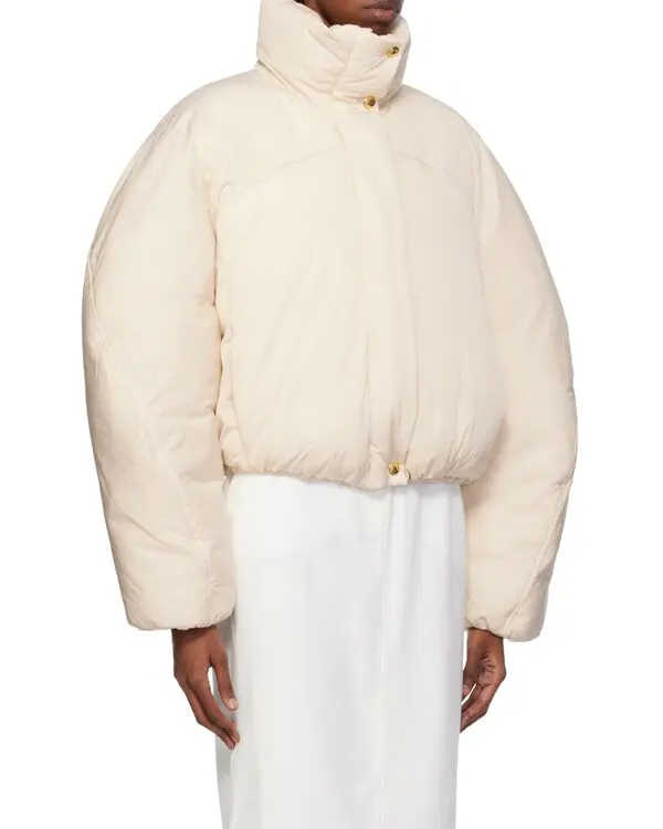 Jacquemus Funnel Neck Padded Jacket - White