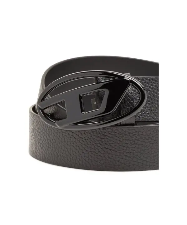 DIESEL® B-1dr Logo Buckle Belt - Black