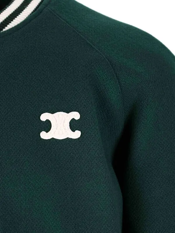 Celine Triomphe Teddy Jacket In Textured Wool