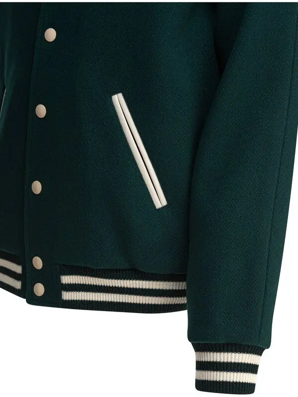 Celine Triomphe Teddy Jacket In Textured Wool