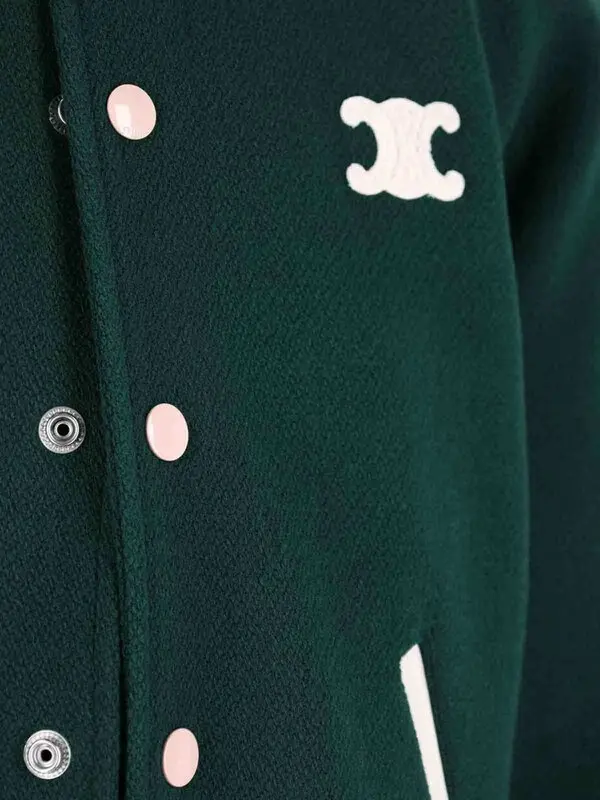 Celine Triomphe Teddy Jacket In Textured Wool
