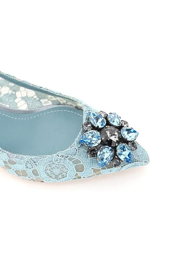 Dolce & Gabbana Embellished Lace Pumps - White