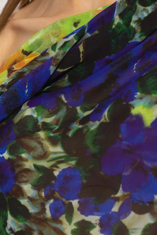 Dries Van Noten Floral Print Asymmetrical Dress