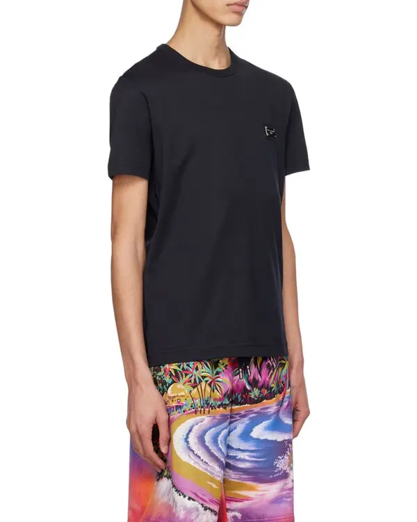 Dolce & Gabbana Dolce Gabbana Branded-tag Crewneck T-shirt - Black