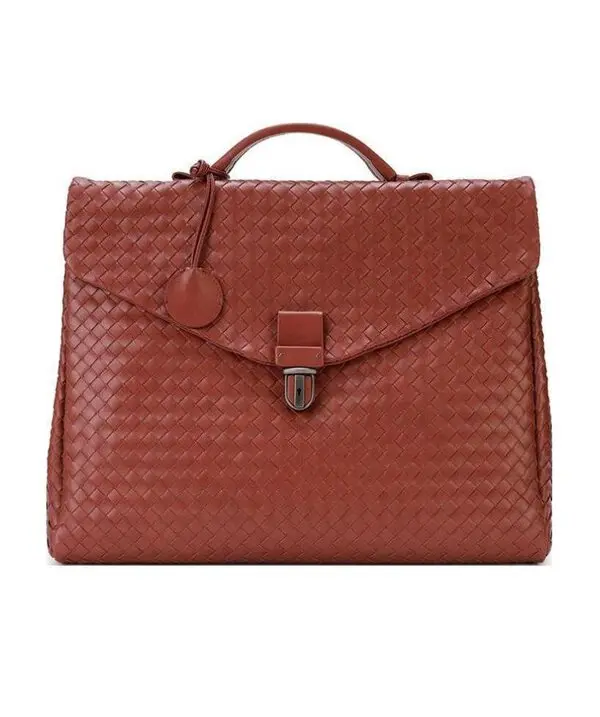 Bottega Veneta Woven Briefcase - Red