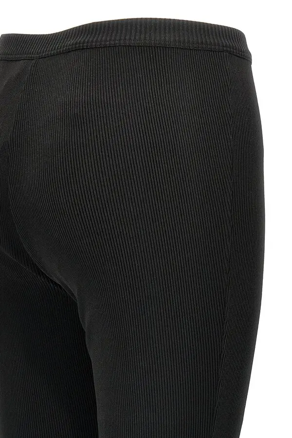 Prada Flared Knit Logo Pants - Black
