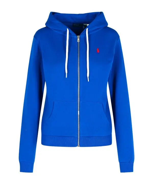 Polo Ralph Lauren Zip-up Hoodie With Drawstring Hood - Blue