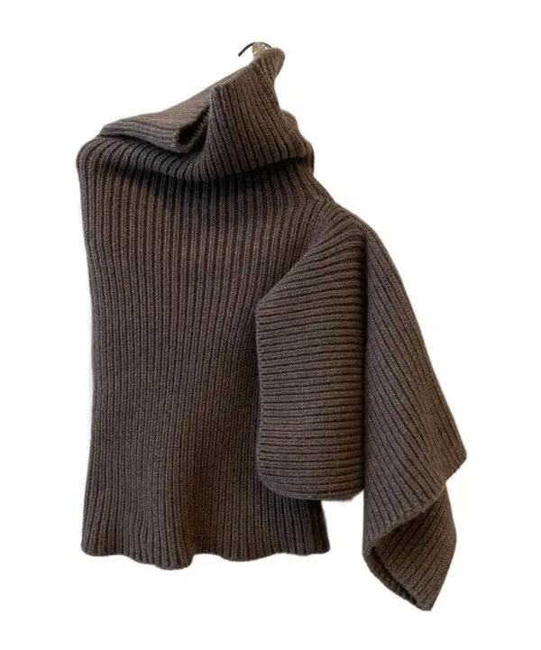 Rick Owens Ribbed Knit Turtleneck Top - Grey