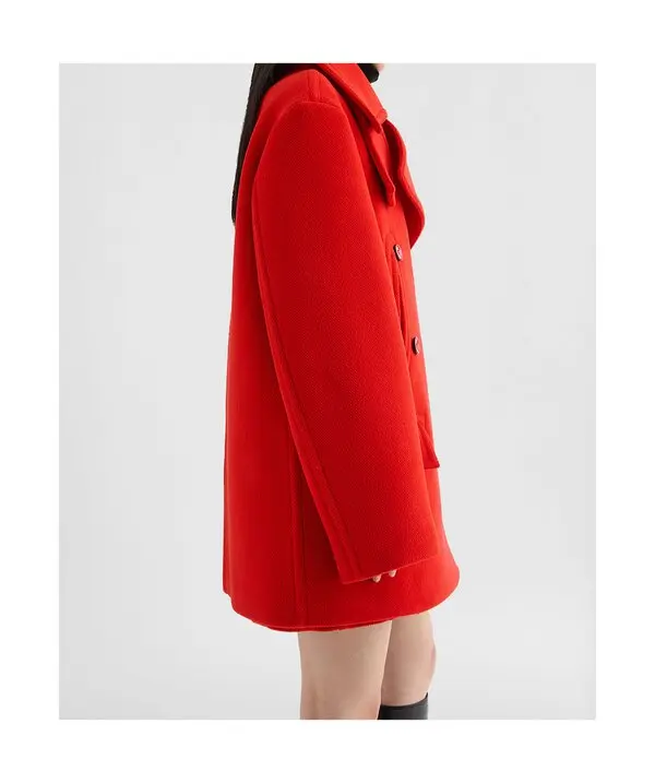 JIL SANDER Wool Chevron Coat