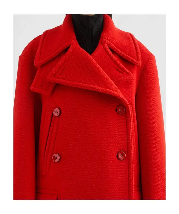 JIL SANDER Wool Chevron Coat