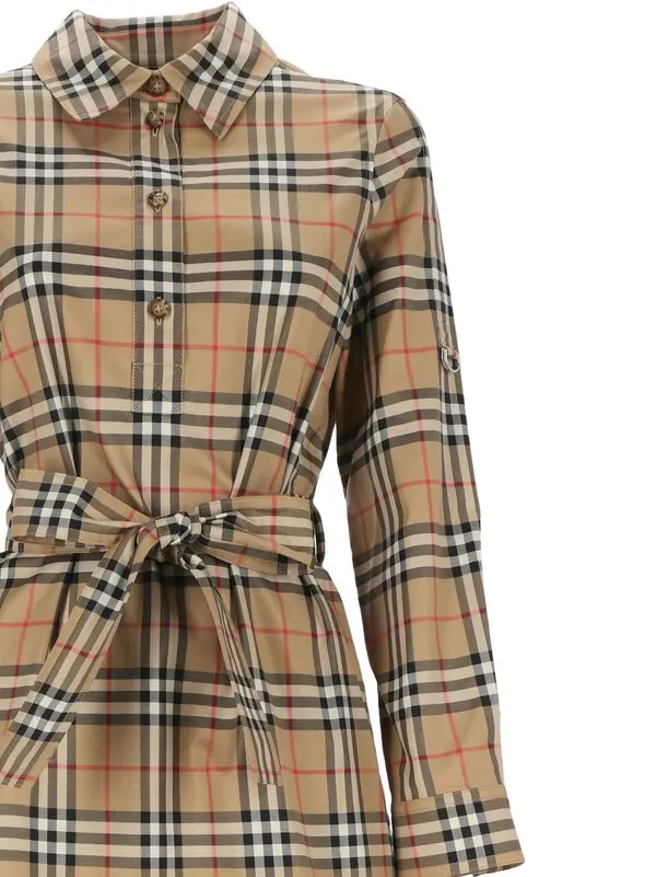Burberry Vintage Check Belted Shirt Dress