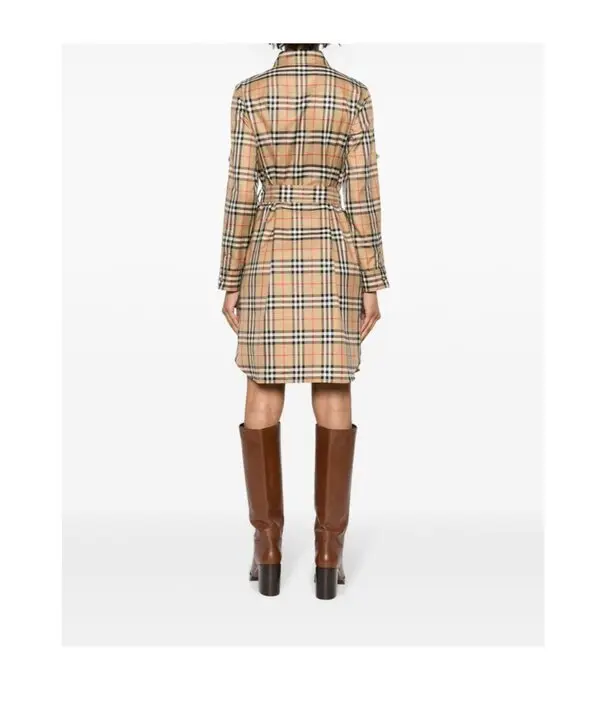 Burberry Vintage Check Belted Shirt Dress