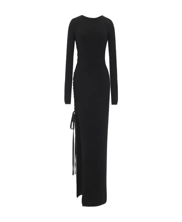 Saint Laurent Long-sleeved Lace-up Dress