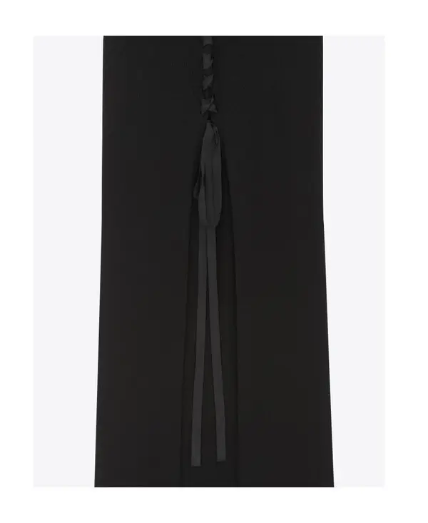 Saint Laurent Long-sleeved Lace-up Dress