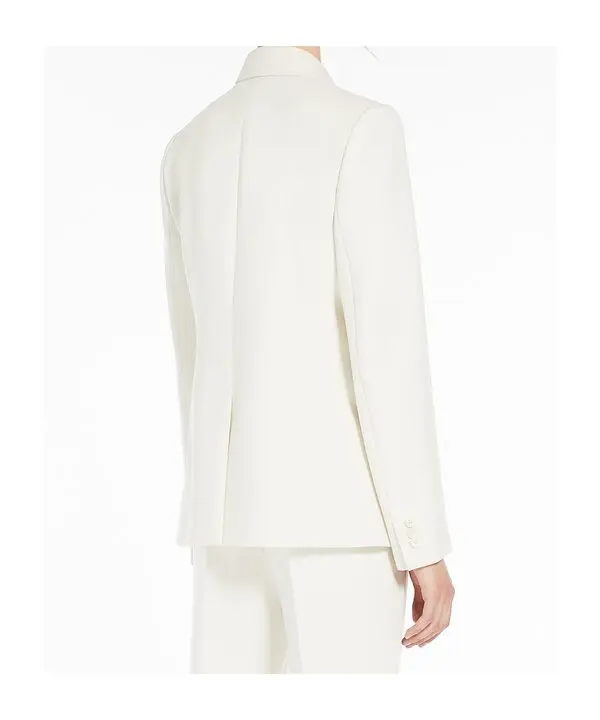 Max Mara Single-breasted Blazer In Stretch Viscose-blend Canvas - Beige