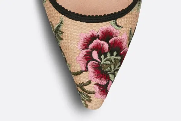 Dior J'adior Slingback Pumps With Floral Embroidery - Black