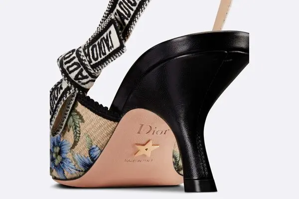 Dior J'adior Slingback Pumps With Floral Embroidery - Black