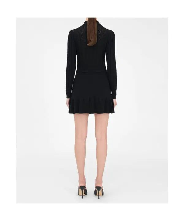 Alessandra Rich Flared Mini Skirt With Button Details