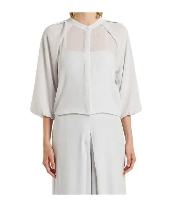 Marella Sheer Blouse With Concealed Front Fastening - No