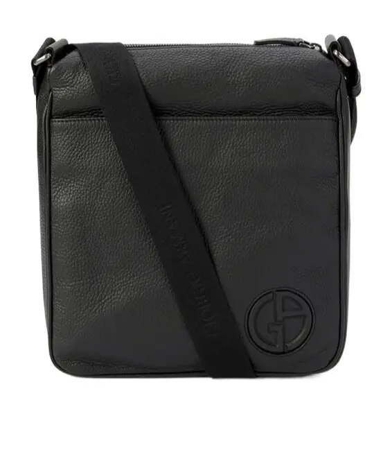 Giorgio Armani Logo Shoulder Bag - Black