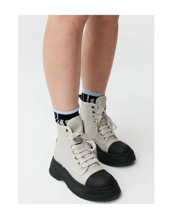 GANNI Lace-up High-top Boots