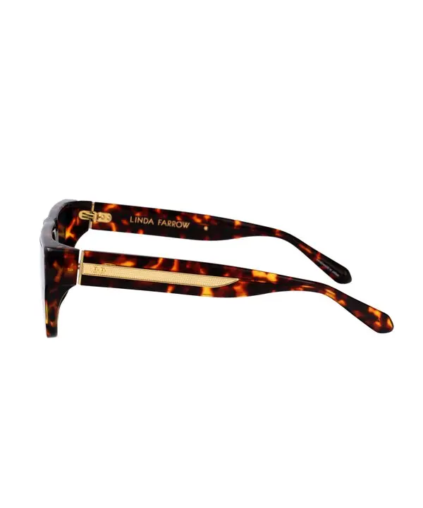 Linda Farrow Geometric Tortoiseshell Sunglasses - Green