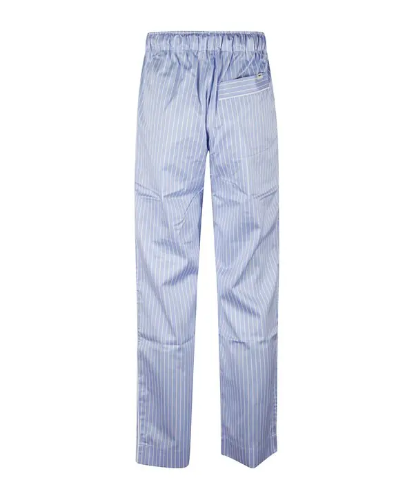 TEKLA Organic Cotton Striped Pyjama Trousers - Blue