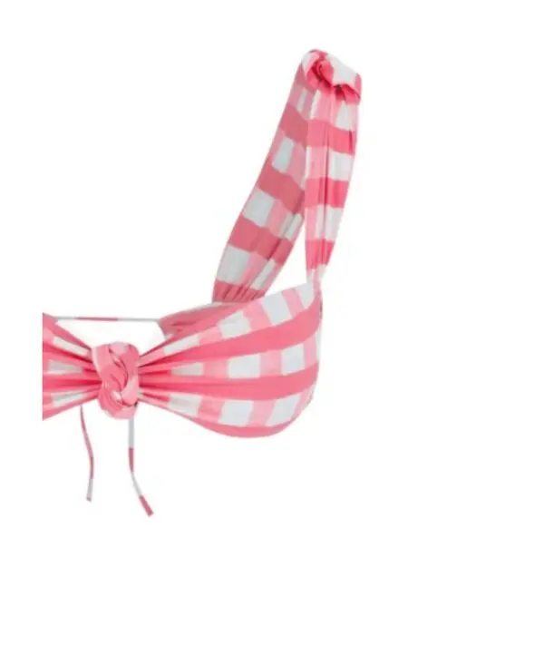 Jacquemus Checked Knotted Bikini Top