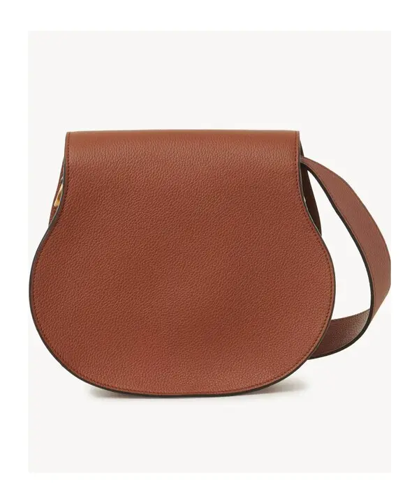 Chloé Marcie Logo Detailed Saddle Bag - Brown