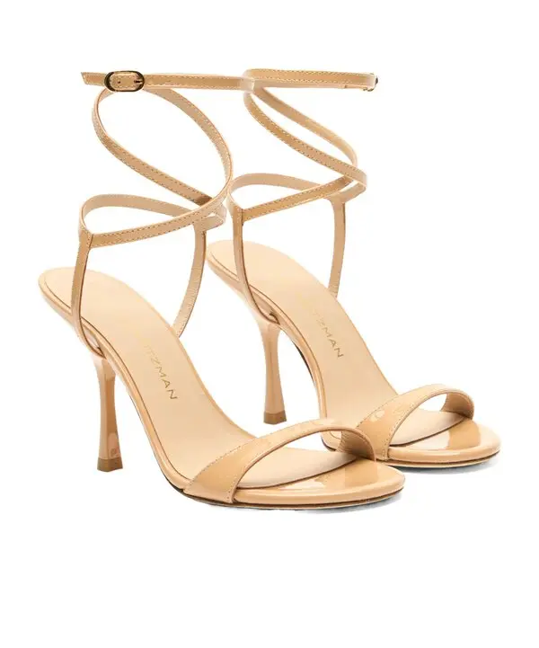 STUART WEITZMAN Nudist Wrap 100 High Heel Sandals - Adobe