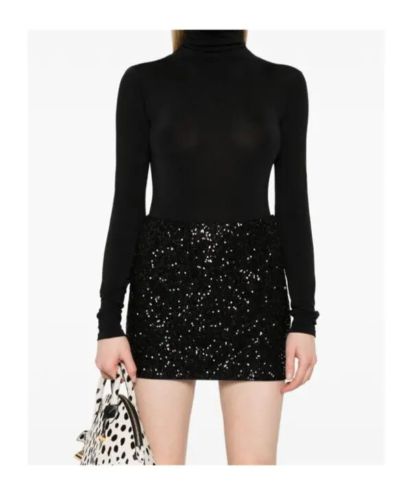 Wolford High Neck Long Sleeve Bodysuit - Black