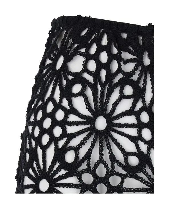 Norma Kamali Flower Detailed Knit Flared Pants