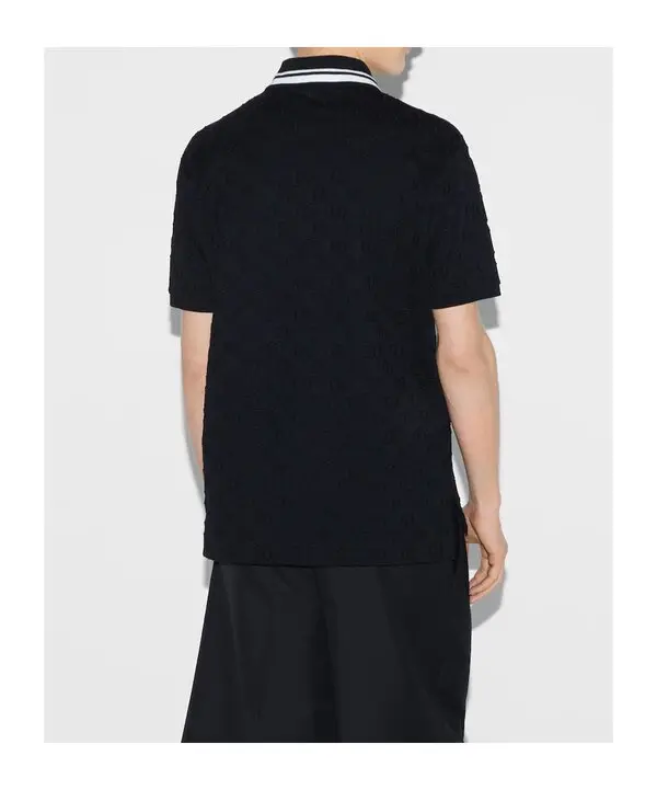 Gucci Allover Gg Short-sleeved Polo Shirt - Black