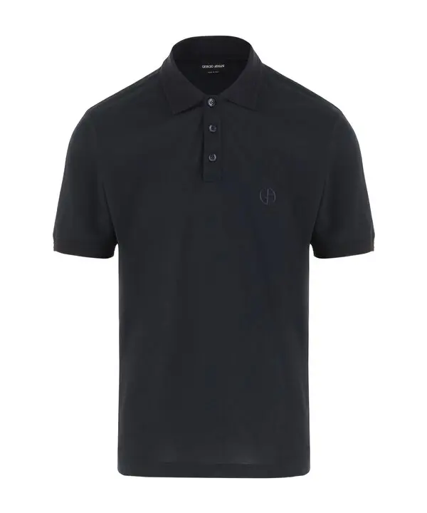 Giorgio Armani Classic Logo Polo Shirt - Navy Blue