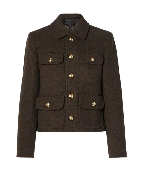 NILI LOTAN Paola Cotton-blend Tweed Jacket
