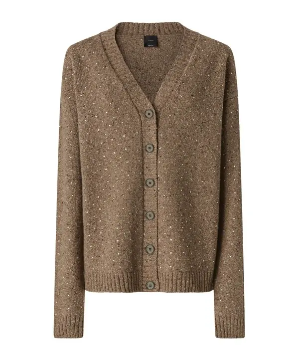 Pinko Rhinestone-embellished V-neck Cardigan