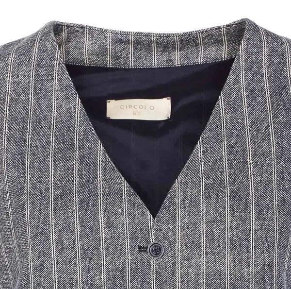 CIRCOLO 1901 Striped Button-front Vest - Gray