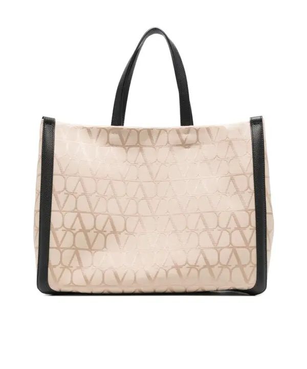 Valentino Garavani Toile Iconographe Top Handle Bag - Nude