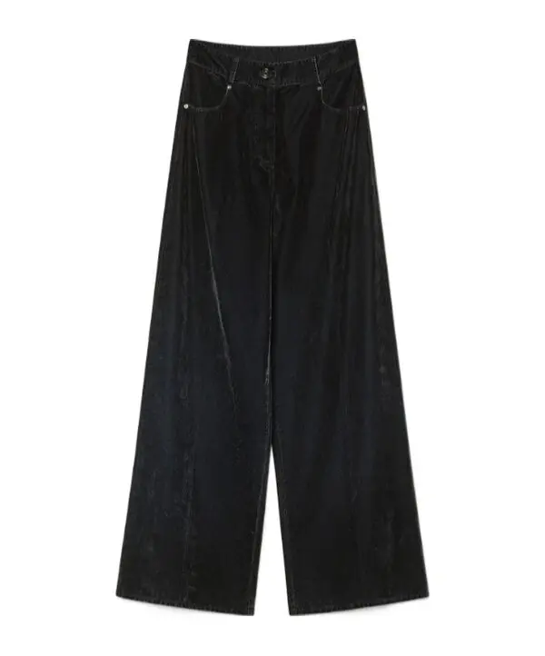 FORTE_FORTE 5pocket Trousers In Flocked Cotton - Notte