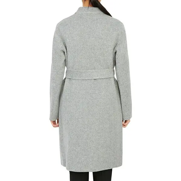 Theory Belted Wool Coat - Gray