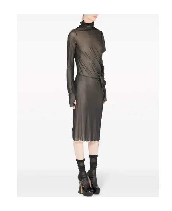 MAISON MARGIELA One-shoulder Semi-sheer Midi Dress