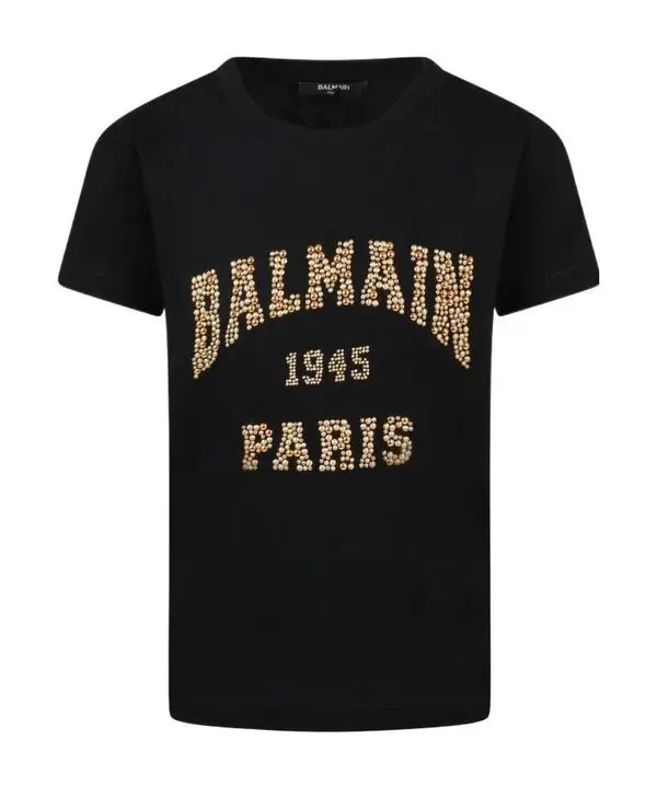 Balmain Logo Embellished Cotton T-shirt
