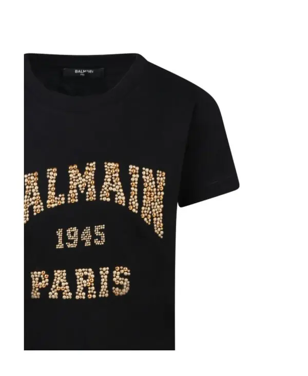Balmain Logo Embellished Cotton T-shirt
