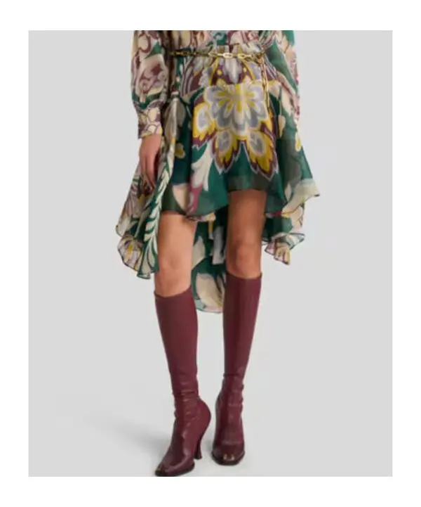 Etro Asymmetric Floral Print Midi Skirt - Multicolor