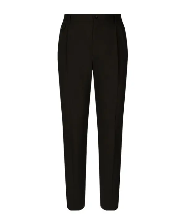Dolce & Gabbana Tapered-leg Box-pleat Trousers - Black