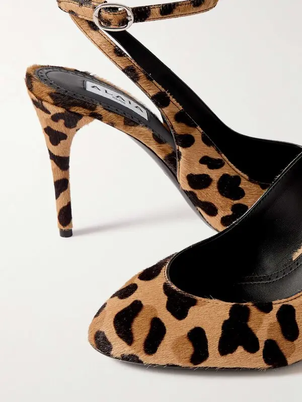 Alaïa Leopard Print High-heeled Sandals With Ankle Strap