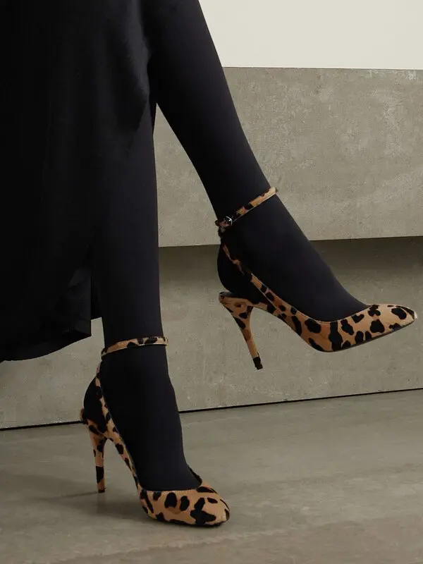 Alaïa Leopard Print High-heeled Sandals With Ankle Strap